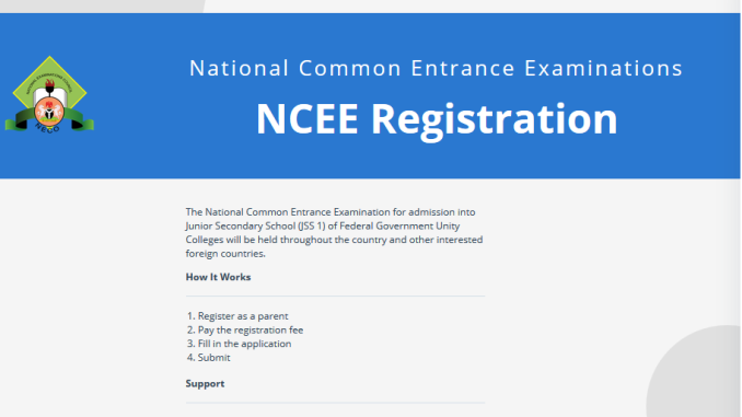 NCEE Admission Registration Form 2023 | www.ncee.neco.gov.ng