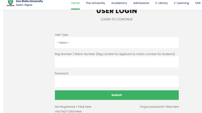 IMSU Students Portal Login – www.imsu.edu.ng/